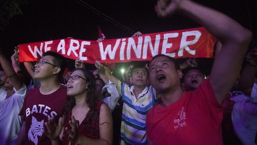 Myanmar opposition party wins majority in parliament