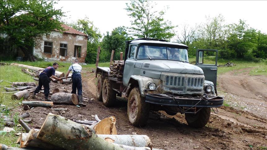 Selo Veta na Suvoj planini kraj Niša: Drva izvlače američkim kamionima ...