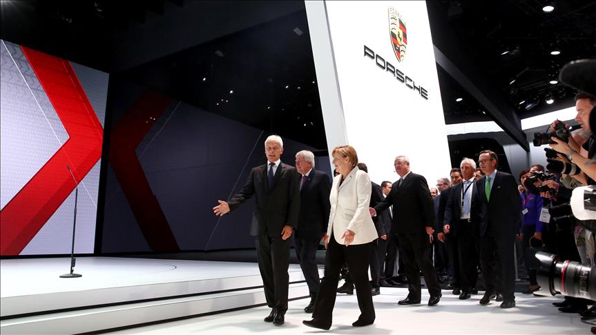 German leader opens Frankfurt Auto Show