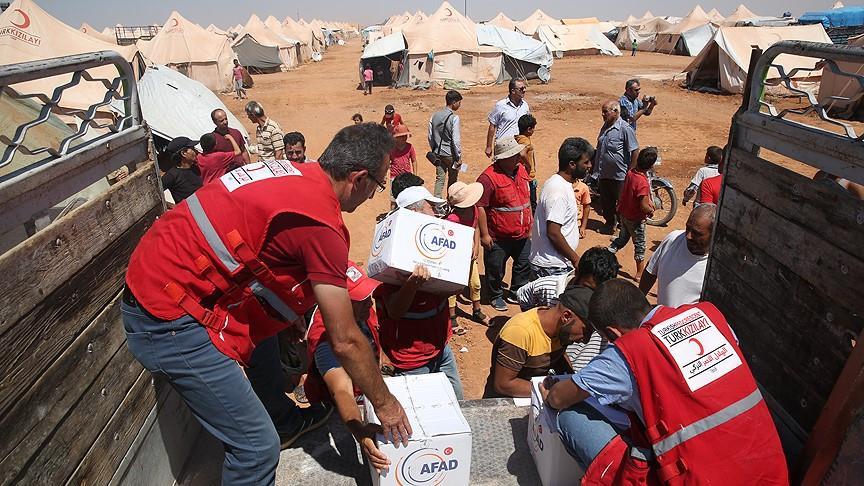 Turkish Red Crescent delivers aid to Syrians