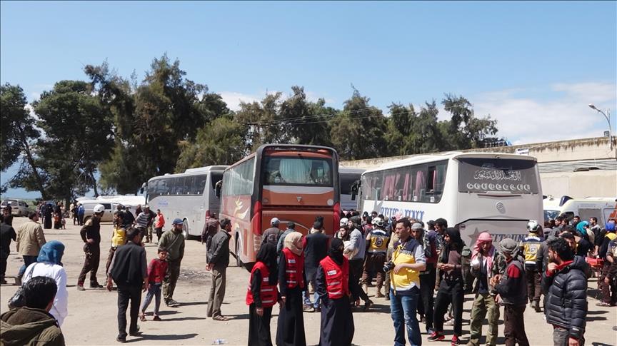 11th convoy from Eastern Ghouta arrives in Hama, Syria