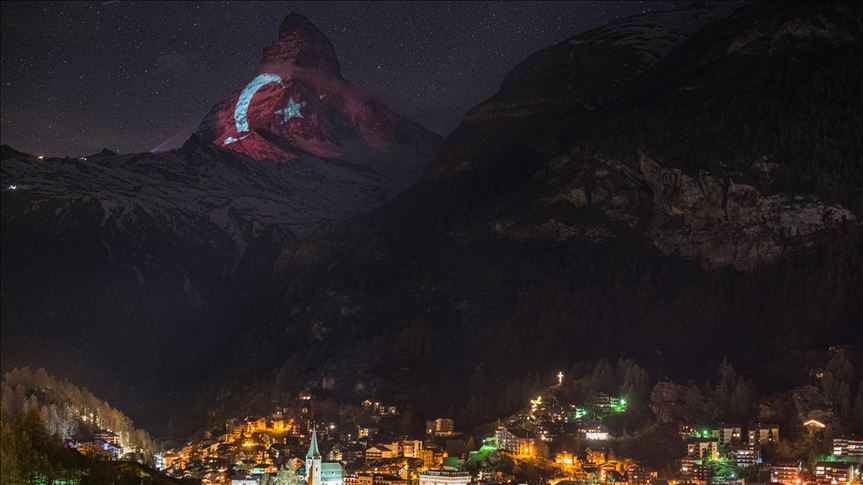 Flamuri turk në Alpet e Zvicrës