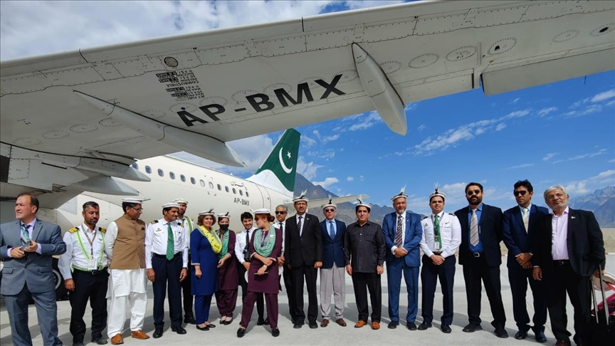 On independence day, northern Pakistan welcomes 1st international flight