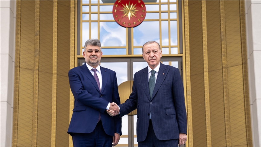 Turkish President Erdogan receives Romanian premier in Ankara