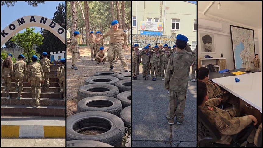 Hatay'da ilkokul öğrencileri bir günlüğüne komando oldu
