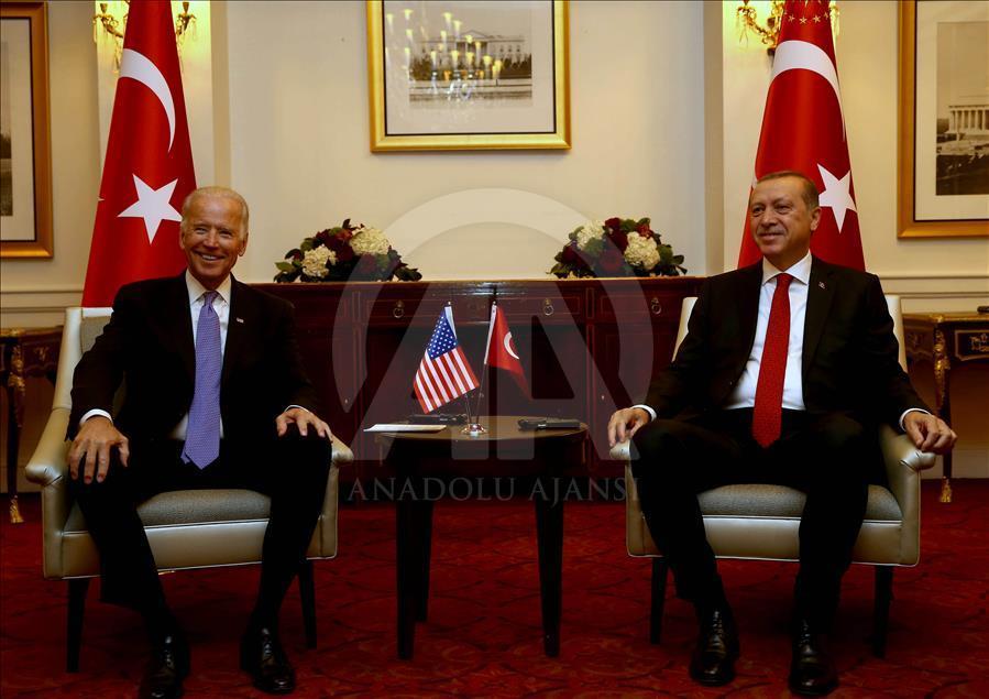 Turkish President Erdogan meets Vice President of USA Joe Biden in ...