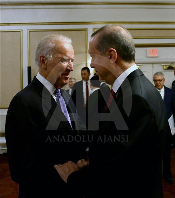 Turkish President Erdogan meets Vice President of USA Joe Biden in ...