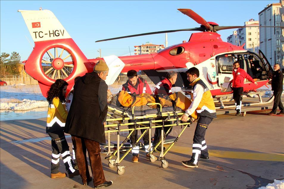 Helîkoptera ambûlans gihîşt hawara jina bihemle - Anadolu Ajansı