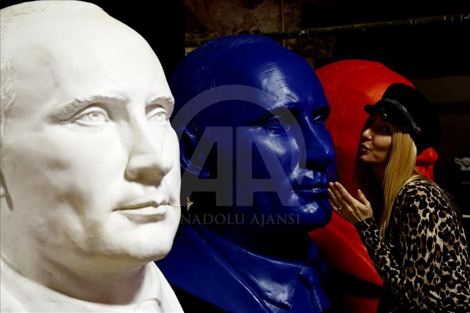 Russian President Putin's pop art portraits on display at "SUPERPUTIN ...
