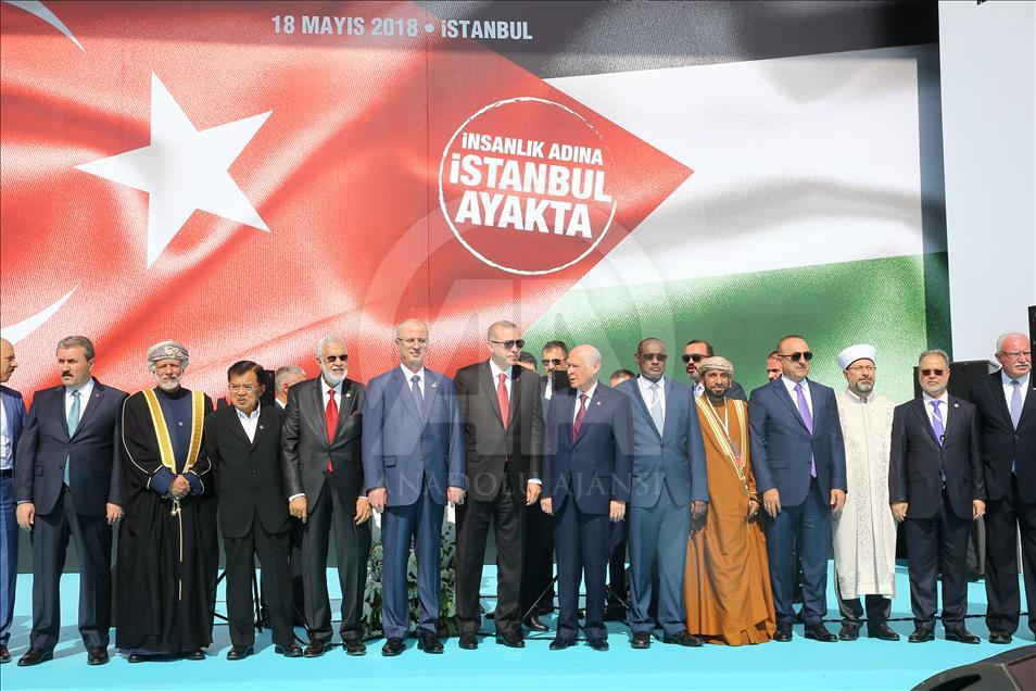 Pemimpin negara OKI berpartisipasi dalam aksi demo di Istanbul ...