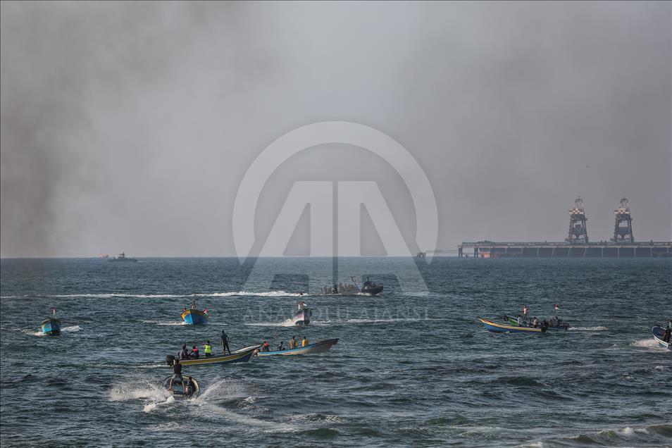 Angkatan Laut Israel serang demonstran Palestina - Anadolu Ajansı