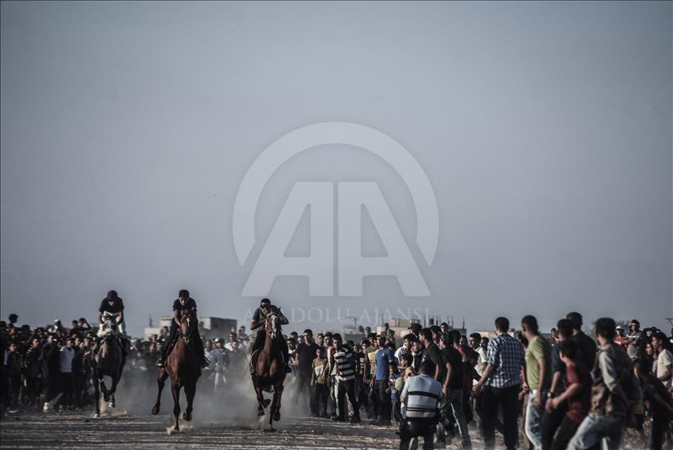 Horse race in Gaza - Anadolu Ajansı