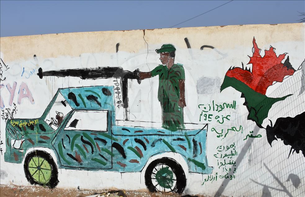 Graffitis on Khartoum's wall after the end of Omar al-Bashir era ...