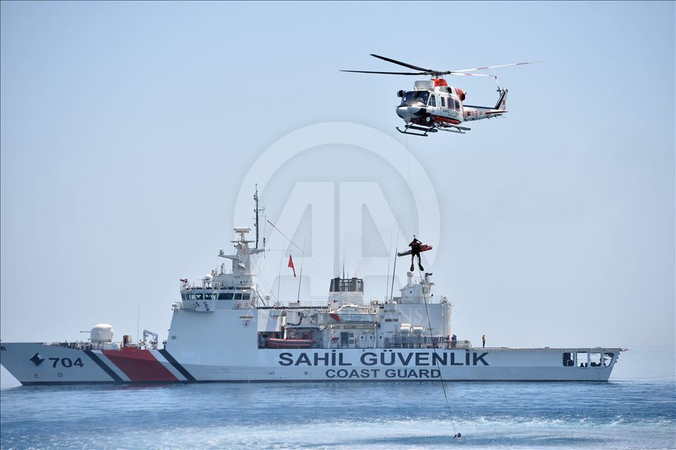 Turkish Coast Guard's migration drill in the Mediterranean Sea ...