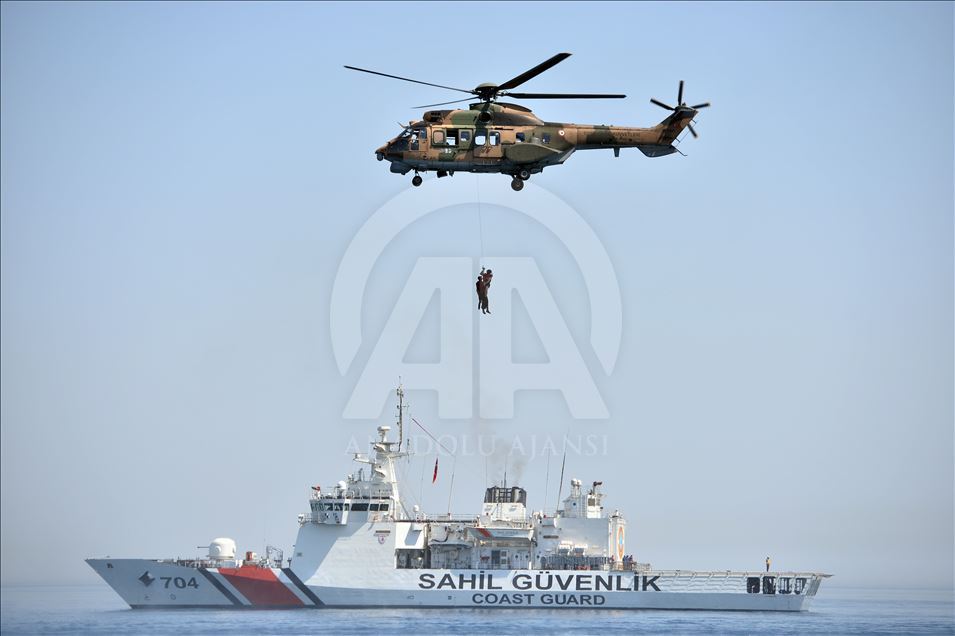 Turkish Coast Guard's migration drill in the Mediterranean Sea ...