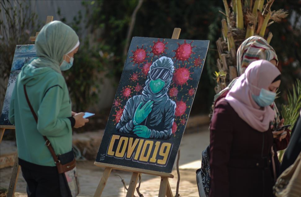 Gazze'de 'Kovid-19 Sanat Sergisi' açıldı - Anadolu Ajansı