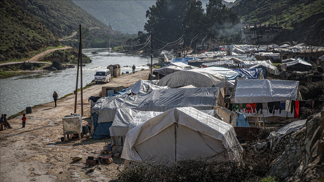 Asi Nehri'nin su seviyesinin yükselmesi, İdlib'de nehrin kıyısında ...