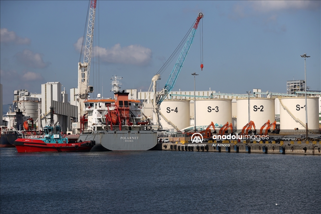 Kapal pengangkut biji-bijian "Polarnet" tiba di pelabuhan Derince ...