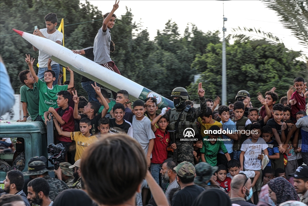 Parade militer Brigade al-Quds di kota Rafah, Gaza - Anadolu Ajansı
