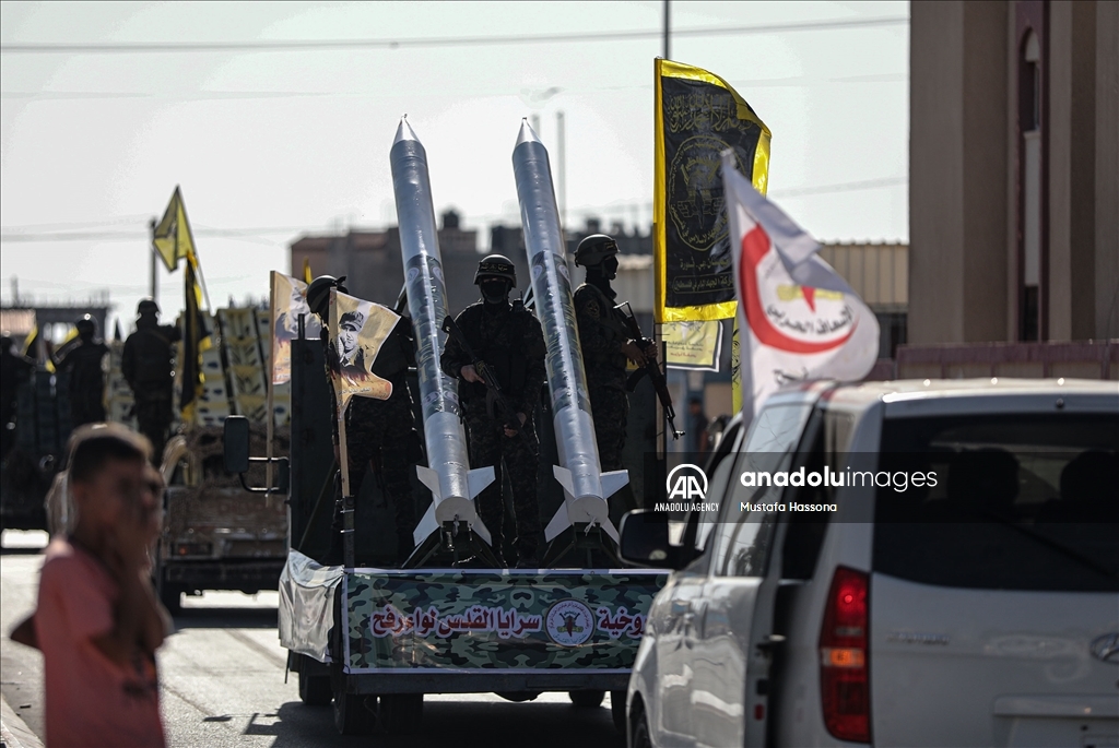 Parade militer Brigade al-Quds di kota Rafah, Gaza - Anadolu Ajansı