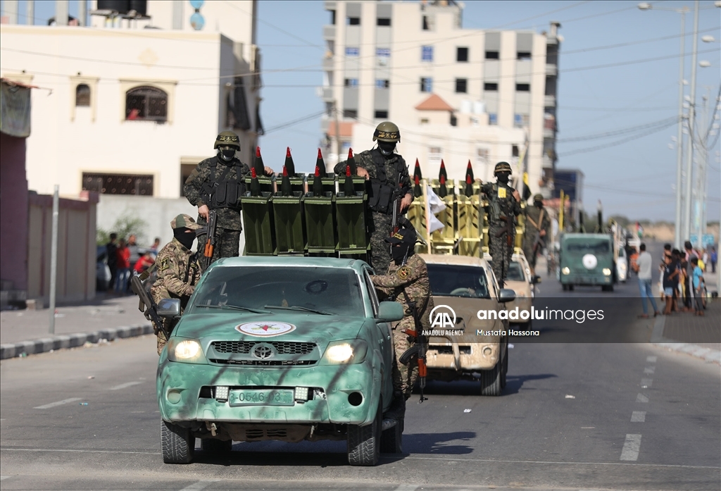 Parade militer Brigade al-Quds di kota Rafah, Gaza - Anadolu Ajansı