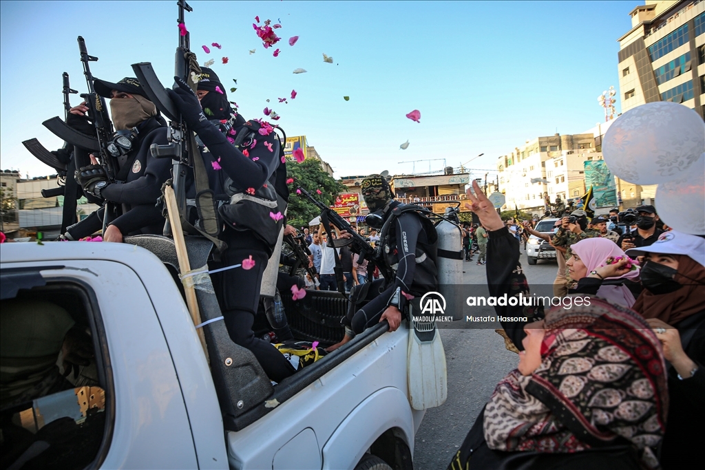 Parade militer Brigade al-Quds di kota Rafah, Gaza - Anadolu Ajansı
