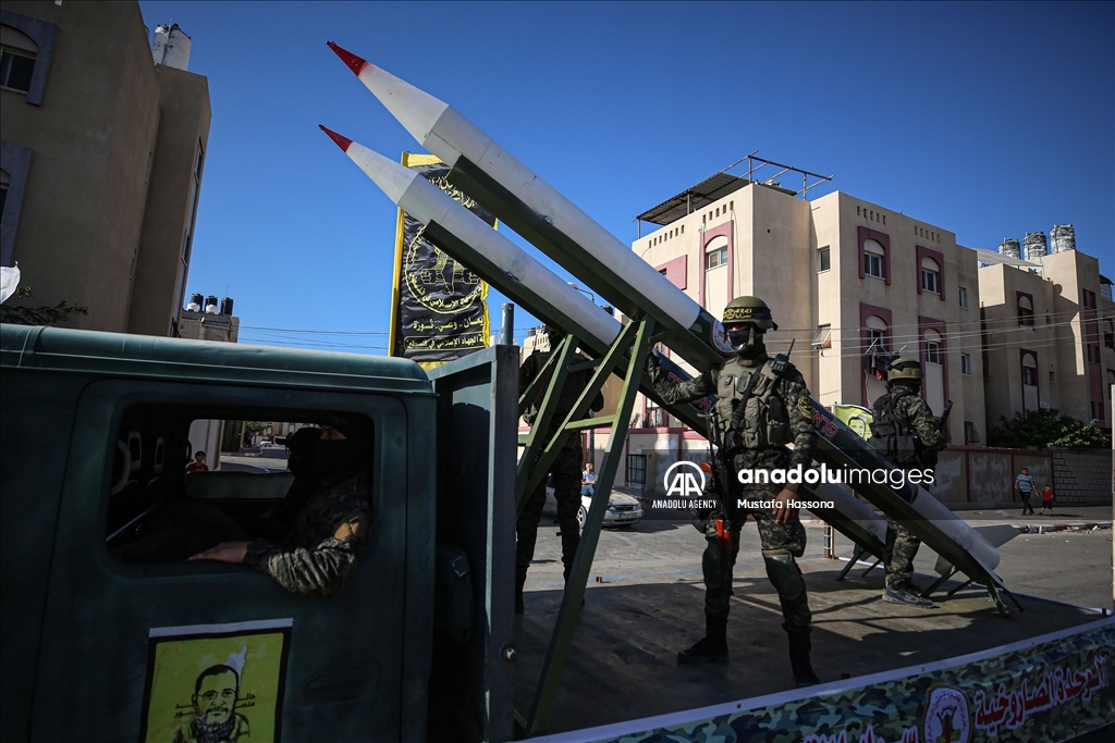 Parade militer Brigade al-Quds di kota Rafah, Gaza - Anadolu Ajansı