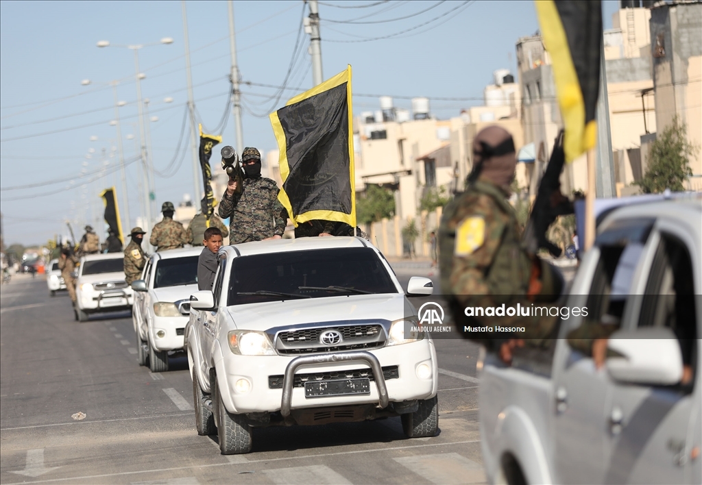 Parade militer Brigade al-Quds di kota Rafah, Gaza - Anadolu Ajansı