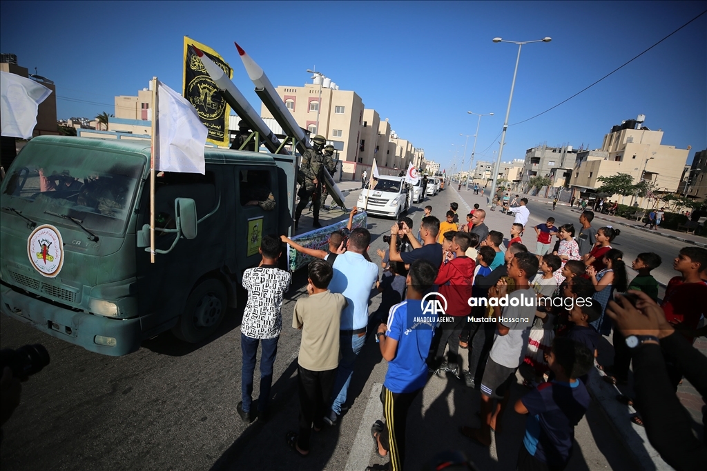 Parade militer Brigade al-Quds di kota Rafah, Gaza - Anadolu Ajansı