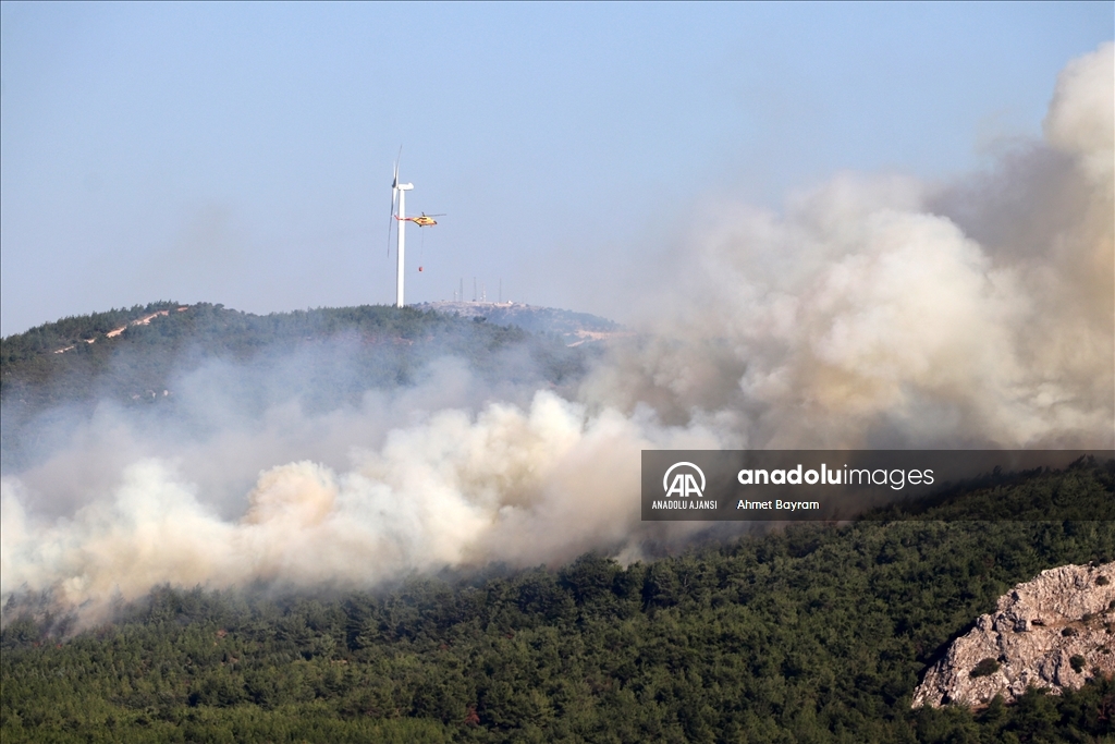Manisa Soma'da çıkan ikinci yangını kısmen kontrol altına alındı ...
