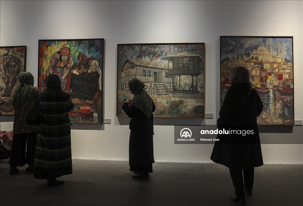 Ressam İlhami Atalay'ın çalışmaları AKM'de sergilendi - Anadolu Ajansı