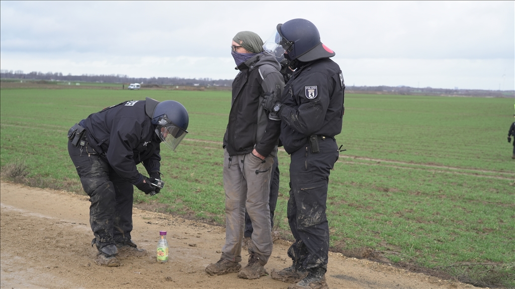German authorities starts to clear a major protest camp in the village ...