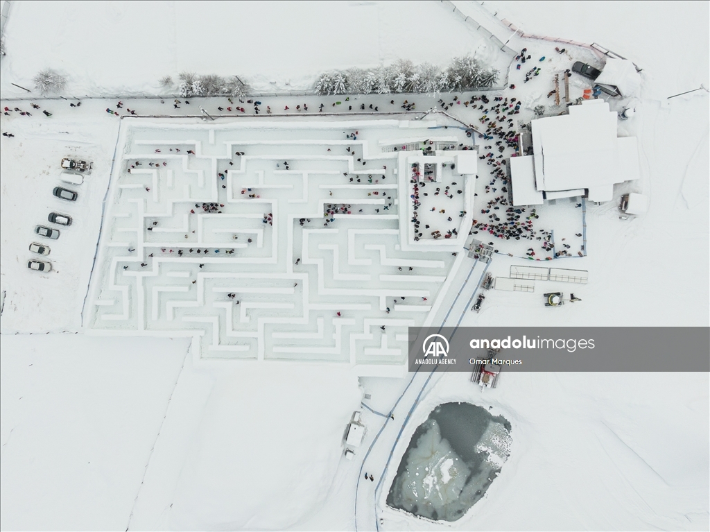 People try to find their way out from a maze in Poland's famous ...