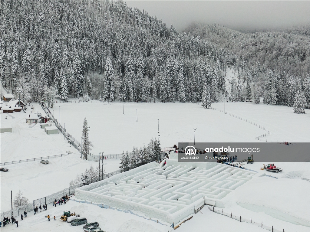 People try to find their way out from a maze in Poland's famous ...