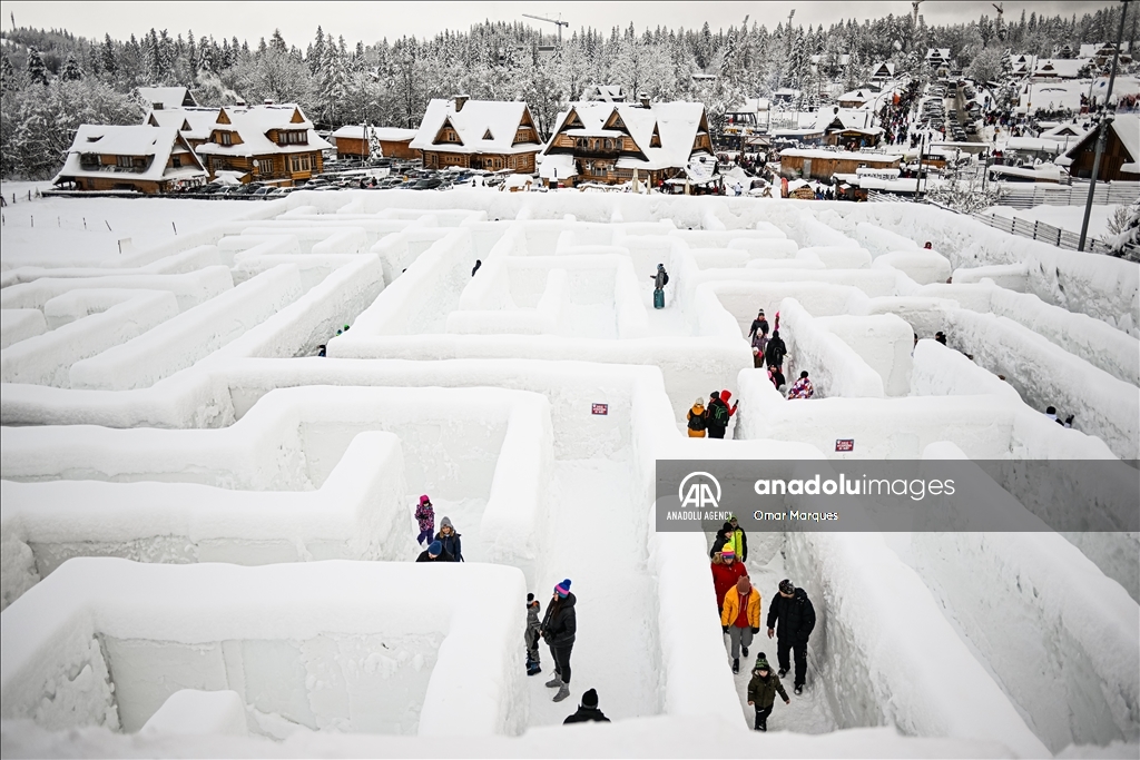 People try to find their way out from a maze in Poland's famous ...