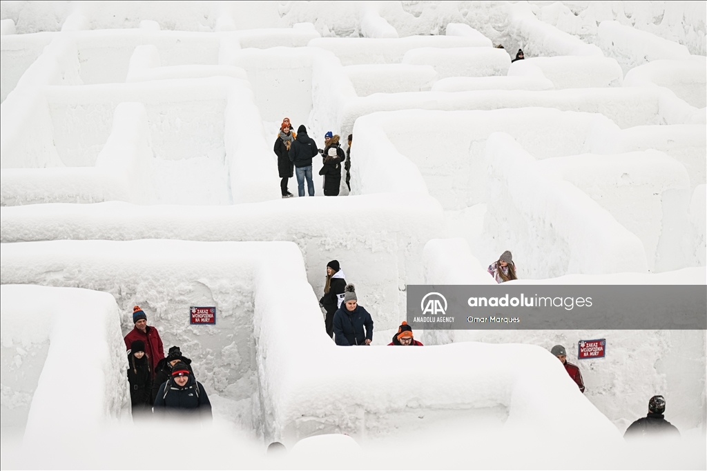 People try to find their way out from a maze in Poland's famous ...