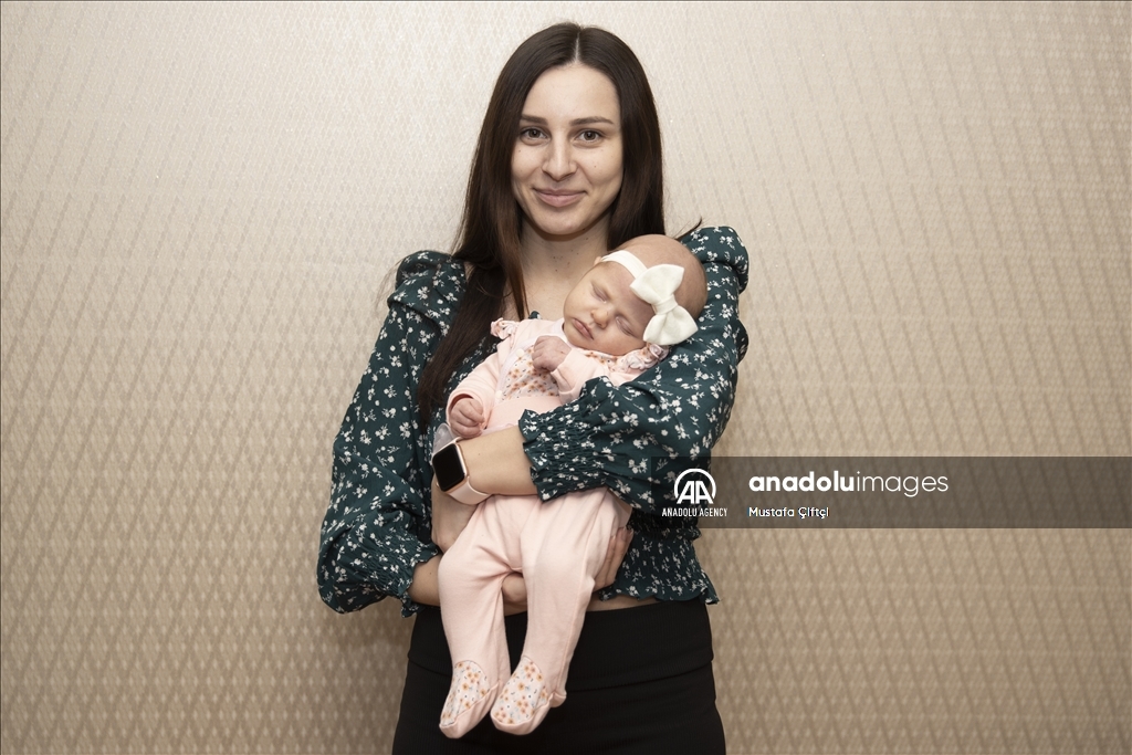 Ukrainian mothers pose with their babies born in shelters due to the ...