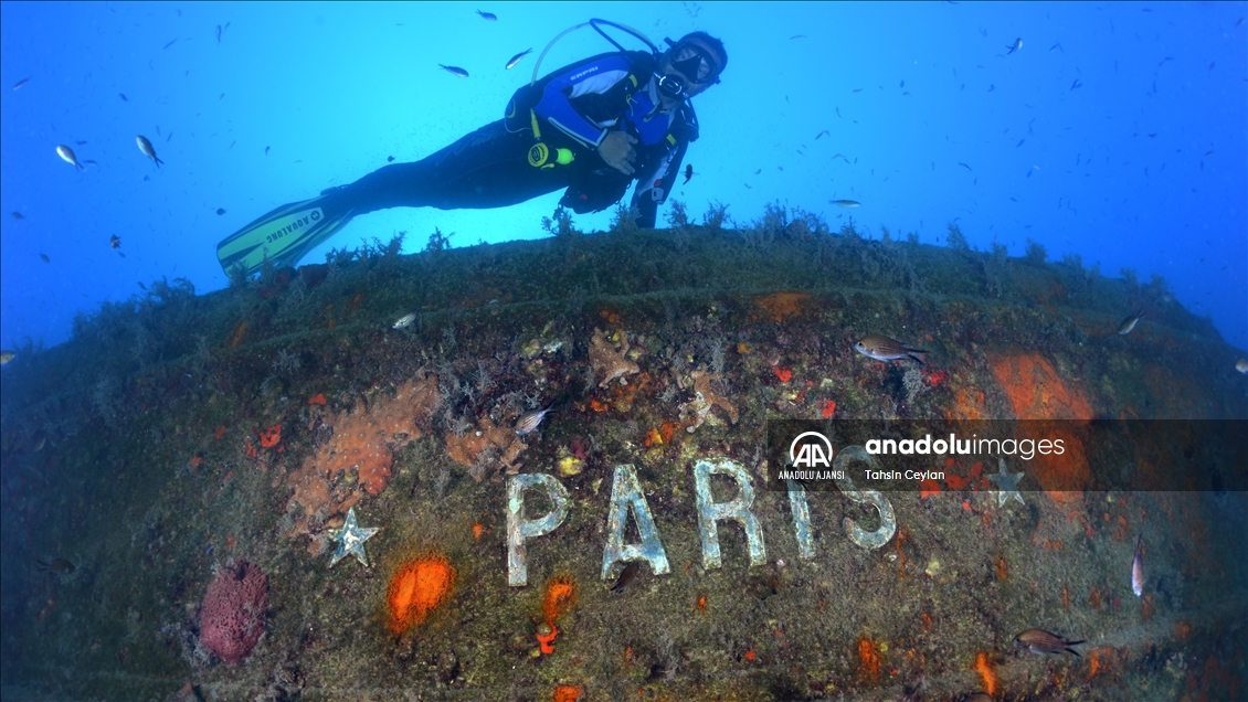 Savaşta batırılan Fransız gemisi "Paris 2", Antalya'da dalış turizmine hizmet veriyor - Anadolu ...