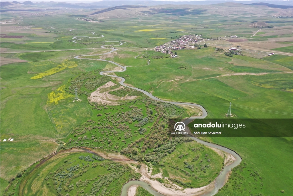 Murat Nehri'nin çevresinde bahar renkleri hakim oldu - Anadolu Ajansı