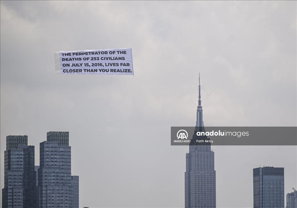 Plane in New York flies to mark July 15th Democracy and National Unity ...