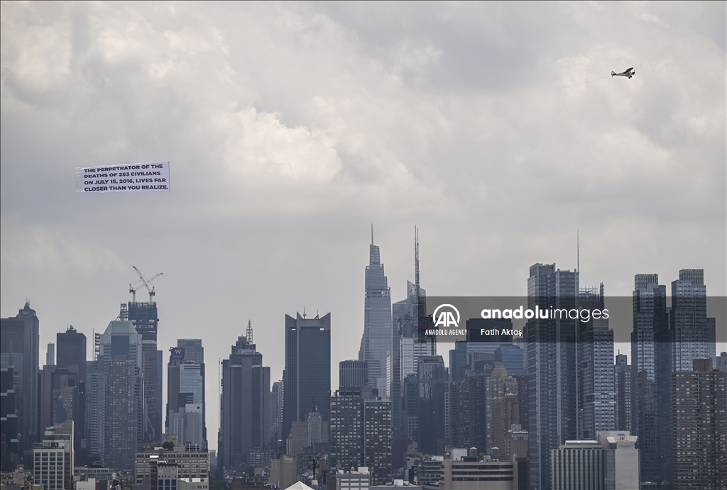 Plane in New York flies to mark July 15th Democracy and National Unity ...
