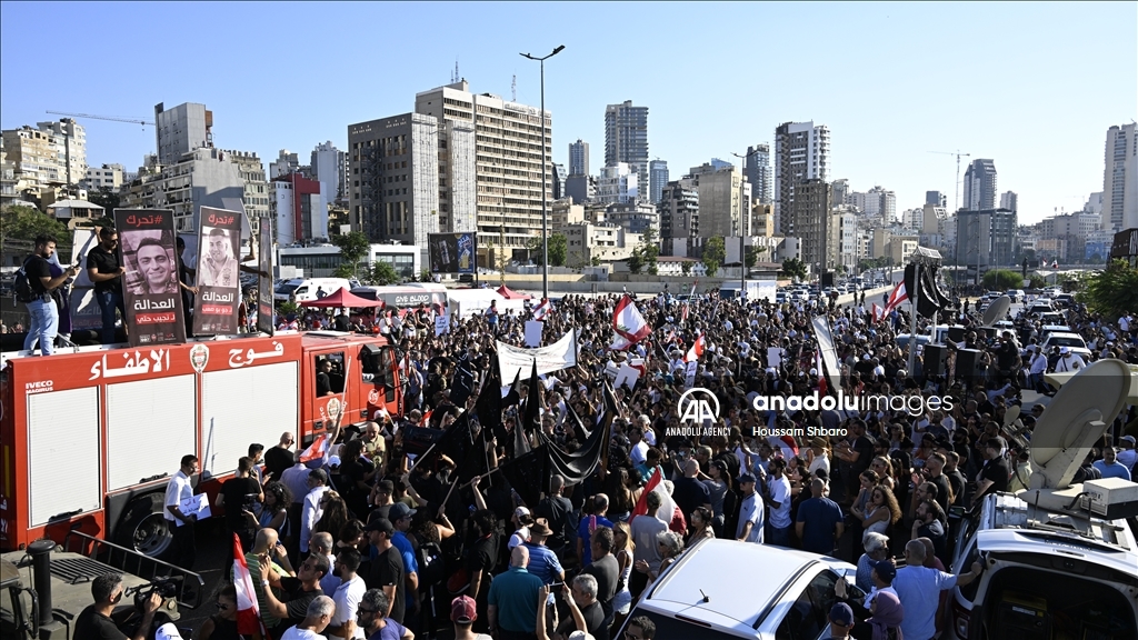Lebanon marks 3rd anniversary of Beirut port blast in Beirut - Anadolu ...