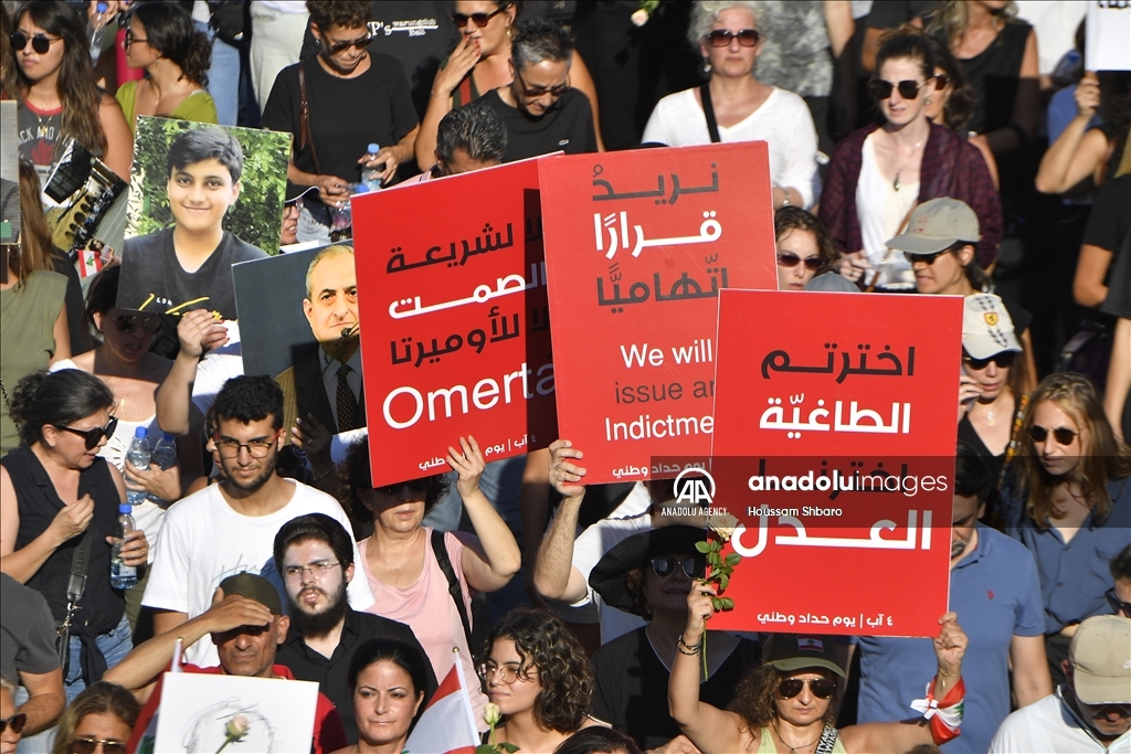 Lebanon marks 3rd anniversary of Beirut port blast in Beirut - Anadolu ...