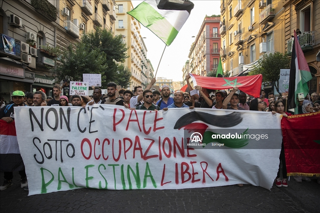 İtalya'da Filistin'e destek gösterisi düzenlendi - Anadolu Ajansı