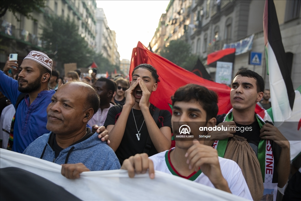 İtalya'da Filistin'e destek gösterisi düzenlendi - Anadolu Ajansı