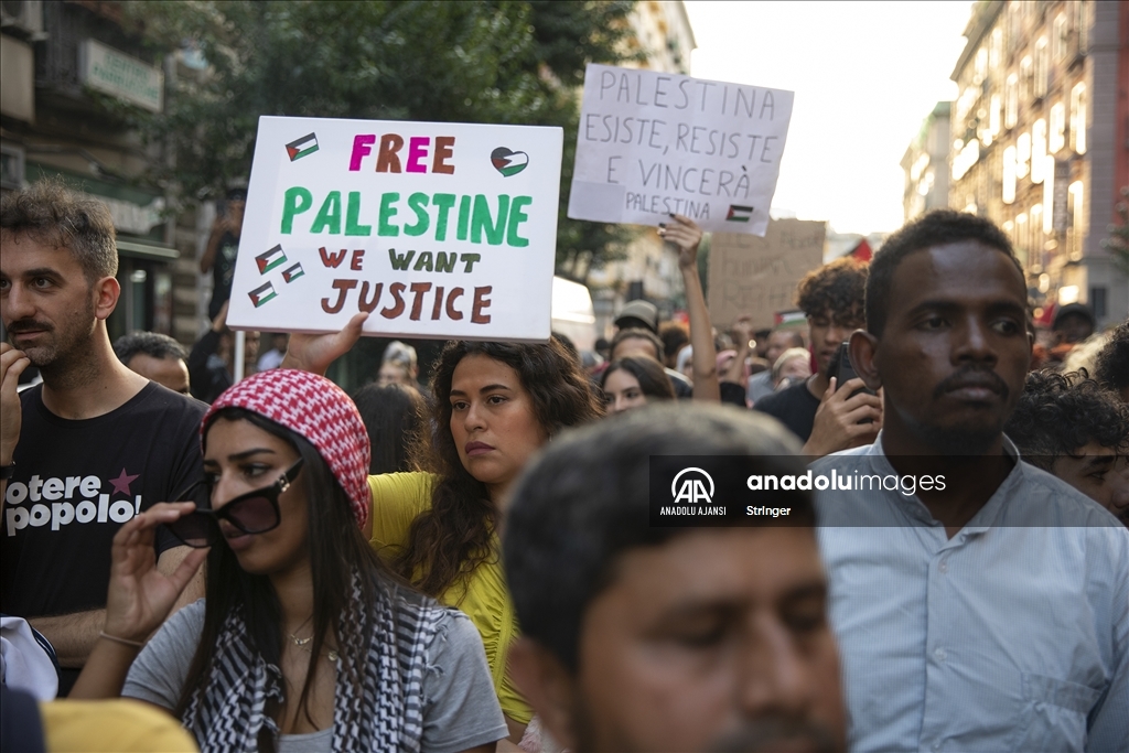 İtalya'da Filistin'e destek gösterisi düzenlendi - Anadolu Ajansı