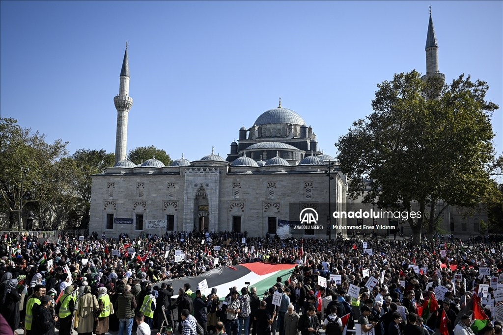 إسطنبول مظاهرة للتنديد بالعدوان الإسرائيلي على غزة Anadolu Ajansı