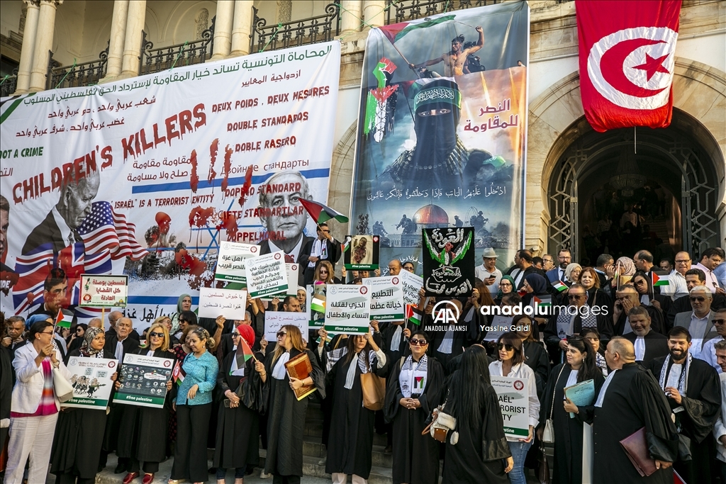 Tunuslu avukatlardan Filistin’e destek gösterisi - Anadolu Ajansı