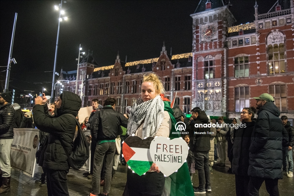 Rally in support for Gaza on the Christmas Eve in Amsterdam - Anadolu ...