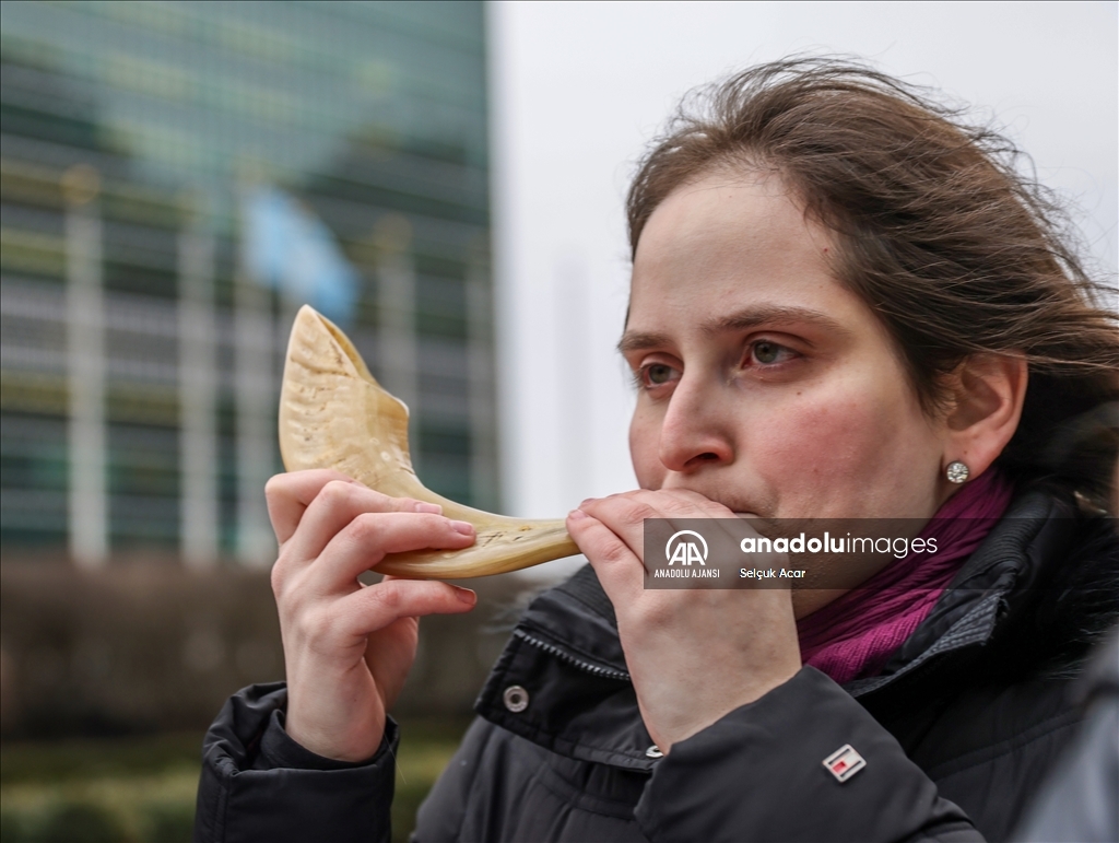 Gazze'de ateşkes isteyen hahamlar BM'de gösteri düzenledi - Anadolu Ajansı